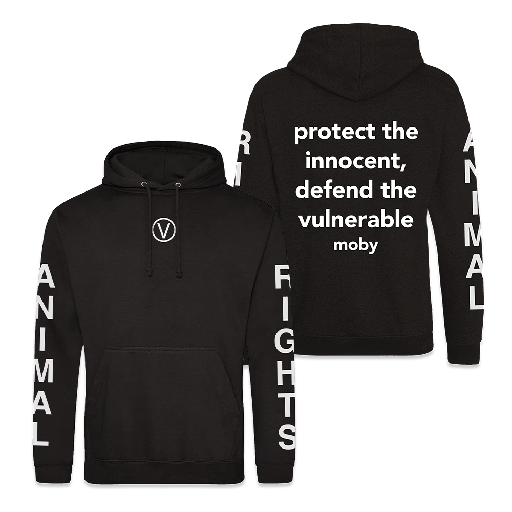 Animal Rights Black Pull-On Hoodie – Moby UK