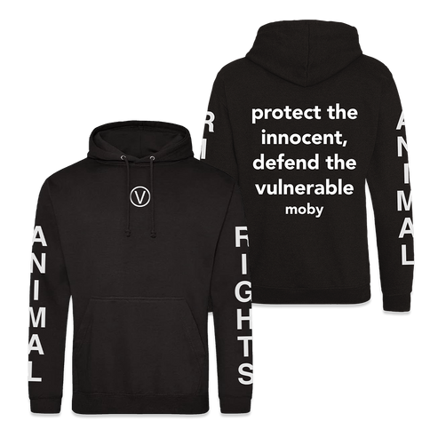 Animal Rights Black Pull-On Hoodie – Moby UK