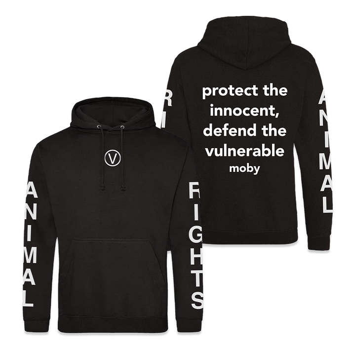 Animal Rights Black Pull-On Hoodie – Moby UK